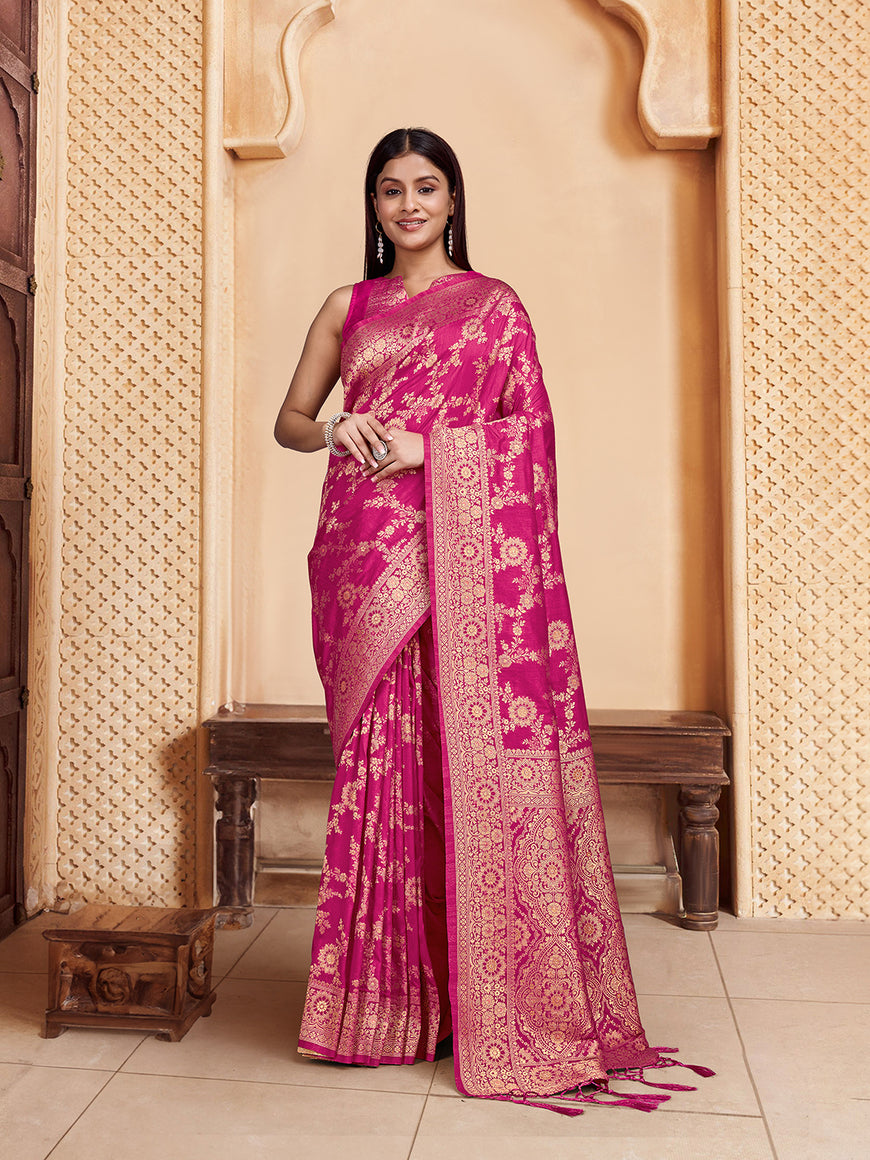 Woven Design Saree With Blouse Piece – Inddus.com